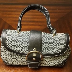 Coach | Bags | Coach Classic Soho Black Signature Top Handle Sat | Poshmark
